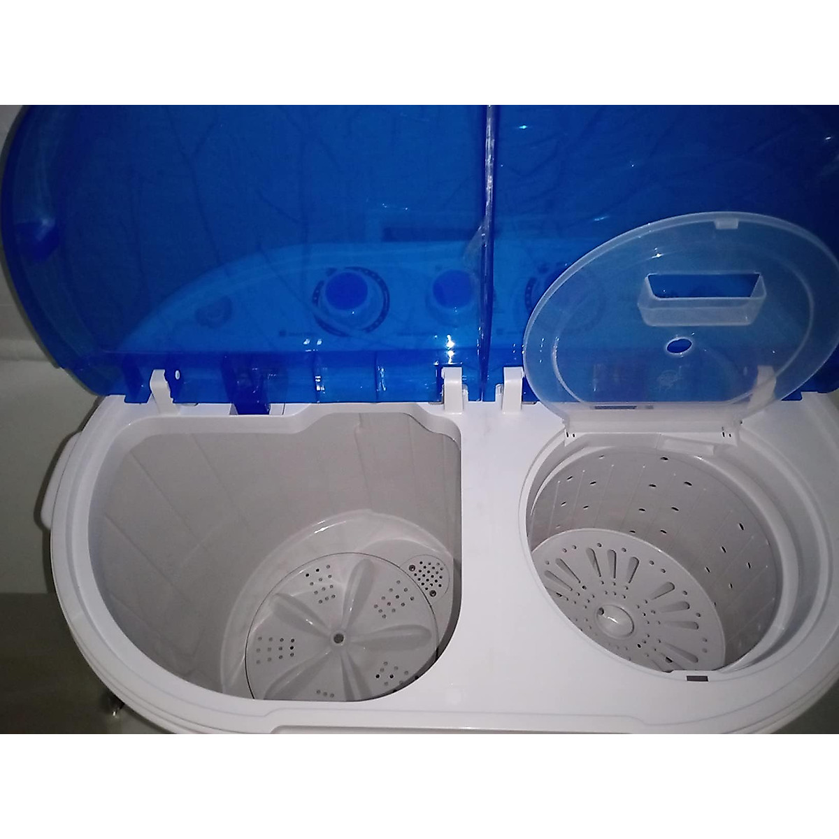 VCJ Portable Washing Machine, Twin Tub Washing Machine Laundry Compact Washer spinner Combo with 14lbs capacity, 9Lbs Washer and 5Lbs Spinner dryer for Apartments RVs and Dorms