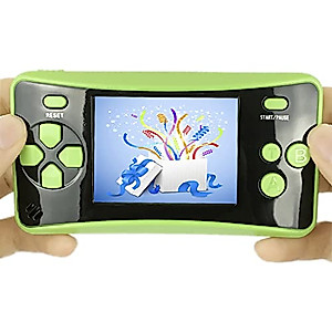 HigoKids Handheld Game Console for Kids Portable Retro Video Game Player Built-in 182 Classic Games 2.5 inches LCD Screen Family Recreation Arcade Gaming System Birthday Present for Children-Green
