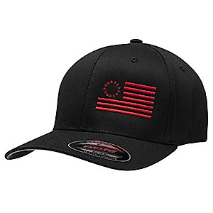 Betsy Ross Flexfit Side Flag Hat - XL/2XL Black