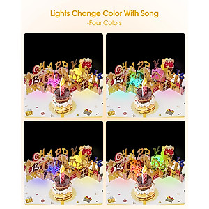 Ytanhr Upgraded Birthday Cards - 3D Pop Up Birthday Card with Happy Birthday Song and Lights, Happy Birthday Card, Unique Birthday Gifts for Women Men Kids (All Age)