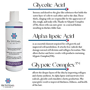 Rx Systems Pharmacy Grade Hair Growth Conditioner For Men And Women From Stops Thinning While Strengthening Vitality and Thickening Hair | pH Balanced | Treats Hair Loss