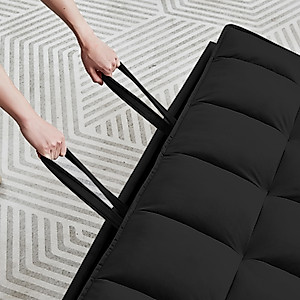 Eafurn 3 in 1 Sleeper Couch Sofa Bed,Convertible Pull Out Loveseat with Adjustable Backrest and Side Pocket,Comfy 2 Seater Love Seat Lounge Sofa & Couches for Living Room Apartment