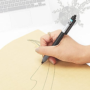 SMOOTHERPRO Premium Retractable Gel Pens 12 Pack 0.5mm Fine Black Refillable Ballpoint Pen Set with Comfortable Rubber Grip Super Smooth Long Lasting Writing (SL120)