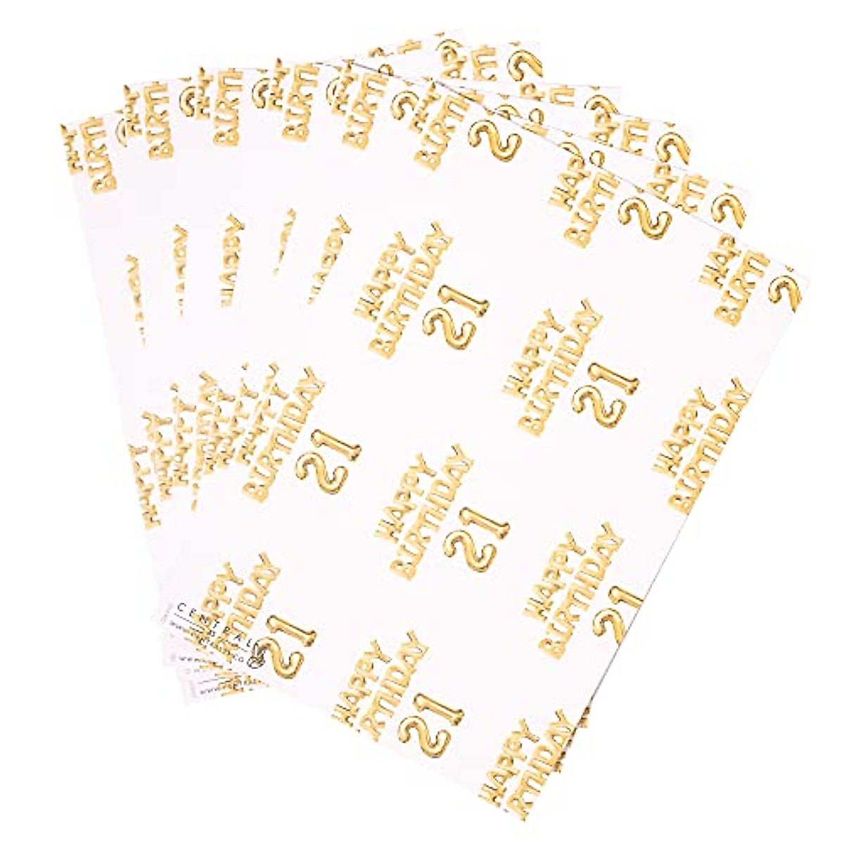 Happy Birthday Wrapping Paper - 6 Sheets of Gift Wrap - Colorful Balloons Wrapping Paper Sheets - For Men and Women - 21st Birthday - Twenty-one - Comes With Fun Stickers - By Central