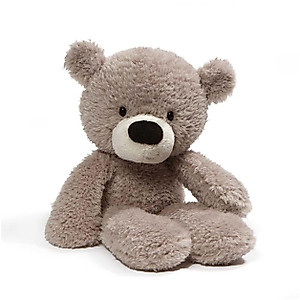 GUND Fuzzy Teddy Bear, Premium Stuffed Animal for Ages 1 and Up, Gray, 13.5”