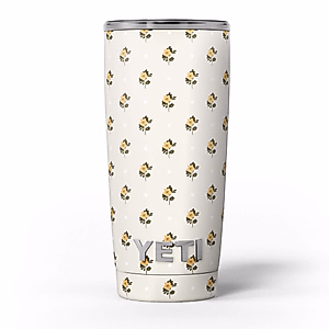 Design Skinz The Micro Daisy and Polka Dot Pattern - Skin Decal Vinyl Wrap Kit Compatible with The Yeti Rambler Cooler Tumbler Cups