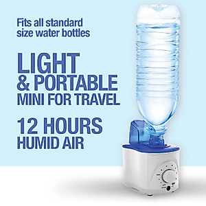 Bell+Howell Sonic Breathe Water Bottle Humidifier, Easy to Use Small Humidifier, No Leak Portable Humidifier, Mini Humidifier, Travel Humidifier, Personal Humidifier and Desk Humidifier as Seen on TV
