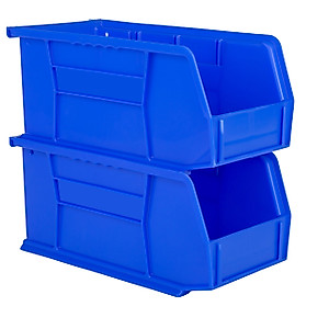 Hudson Exchange 11" x 5-1/2" x 5" Plastic Stackable Storage Bin and Hanging Container (Blue)