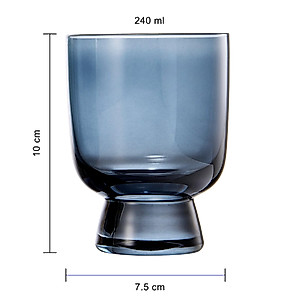 Khen - Colored Muted Colored Glasses - Water & Wine | Set of 4 | Pastel Muted Crystal Cocktail Glassware, Goblet Cocktails, Red & White, Dinner Color Beautiful - Murano Stackable Glasses 8.1oz