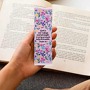 Fabric Bible Bookmark with Bonus Tassel Bookmark - Psalm 46:1: God Is Our Refuge and Strength Bible Book Markers - Christian Bookmarks for Women - Religious Bookmarks - Christian Gifts for Women