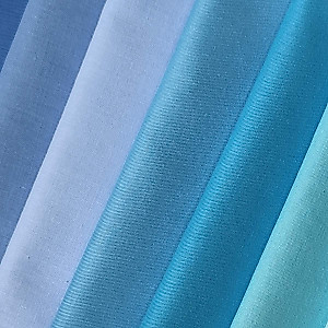 Quilting Fabric Misscrafts 8pcs Cotton Craft Fabric Bundle 18" x 22" Pre-Cut Quilt Squares Fat Quarters for Sewing Crafting Patchwork DIY Scrapbooking Blue