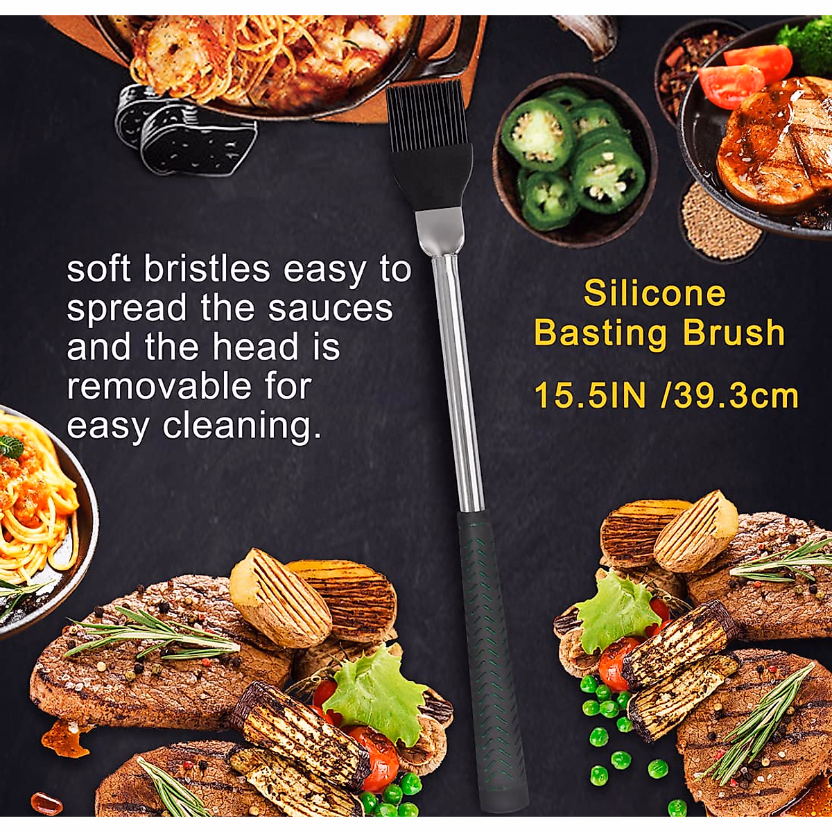 POLIGO 7PCS Golf-Club Style BBQ Tools Set Grilling Tools with Rubber Handle - Stainless Steel Grill Accessories for Outdoor Grill Set Premium Grill Utensils Set Fathers Day Birthday Gifts for Men Dad