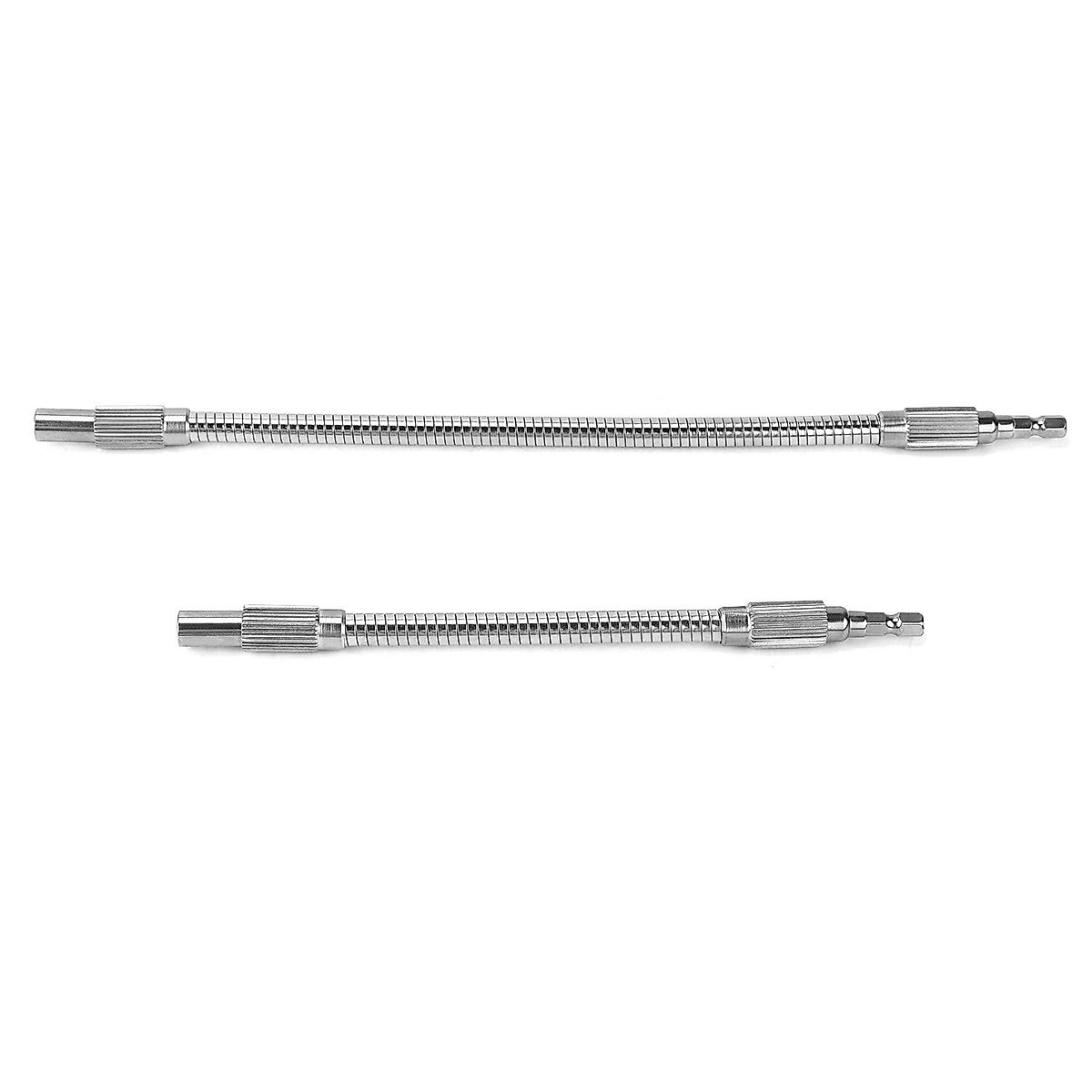 QWORK Flexible Extension Drill Bit Holder, 7.9" and 11.8" Flex Shaft Impact Driver Quick Change Magnetic 1/4 Hex Shank Connection for Power Drill, 2 Pcs