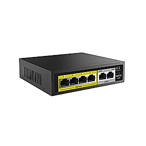 Netis P106C 4 POE+2 Uplink 100M Standard Fast Ethernet POE/POE+ Switch with Plug and Play | IEEE 802.3at/af Compliant Powered Devices (PDs) with Auto MDI/MDIX Function | POE Budget 65W