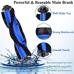 Replacement Parts Compatible with Eufy RoboVac 11S, 15C, 30, 30C, 12, 35C Vacuum Filters, 4 Pack Rolling Brushes, 10 Side Brushes, 8 Filter, 1 Pre Filter, 1 Roller Brush Guard