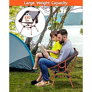 Sportneer Backpacking Chair, Lightweight Portable Camping Chair for Adults Foldable Outdoor Collapsible Camp Chair for Camping Hiking Lawn Picnic Beach Outside Travel