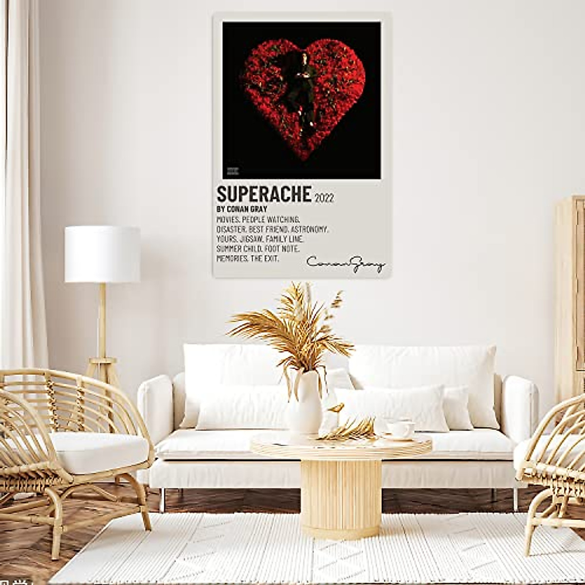 Conan Gray Poster Superache Album Cover poster Vintage Posters Decorations Paintings Music Poster Canvas Wall Art for Living Room Office Bedroom Decor Unframed (12x18Inch(30x45cm))