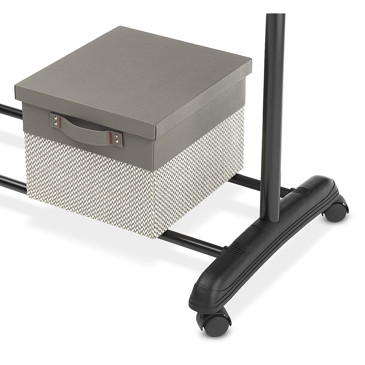 Whitmor Black and Chrome Adjustable Garment Rack-Rolling Clothes Organizer