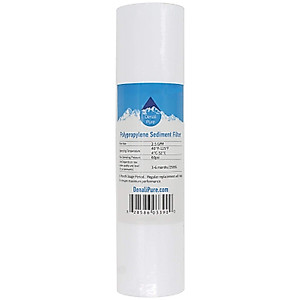 8-Pack Replacement for AMI AAA-1006UVE Polypropylene Sediment Filter - Universal 10-inch 5-Micron Cartridge Compatible with AMI AAA 100 GPD 6 Stage Home RO System - Denali Pure Brand