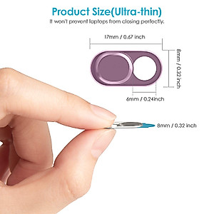 Webcam Cover Slide, 0.027-Inch Ultra-Thin Metal Camera Cover for MacBook Pro, iMac, Laptop, PC, iPad, iPhone, Smartphone, Macbook Accessories Protect Your Visual Privacy (Black/Pink/Silver-3 Pack)