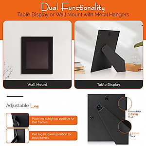 iFrame DIY Adjustable Easel Back for 8x10 Picture Frames – Solid Black Cardboard Display Stand for Photos, Art, Tiles & More, Tabletop Easel, Made in USA (Pack of 4)