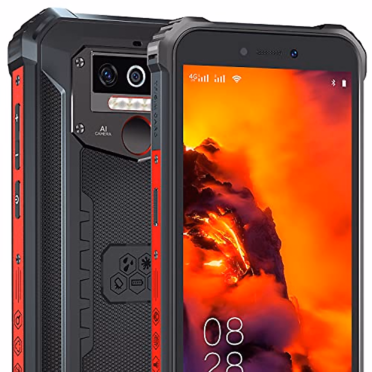 OUKITEL WP5 Pro Rugged Unlocked Smartphone, 5.5''HD+ Screen, 8000mAh Battery Rugged Cell Phone, 4GB+64GB Android, IP68 Waterproof 4G LTE Dual Cellphone, Face ID Fingerprint GPS