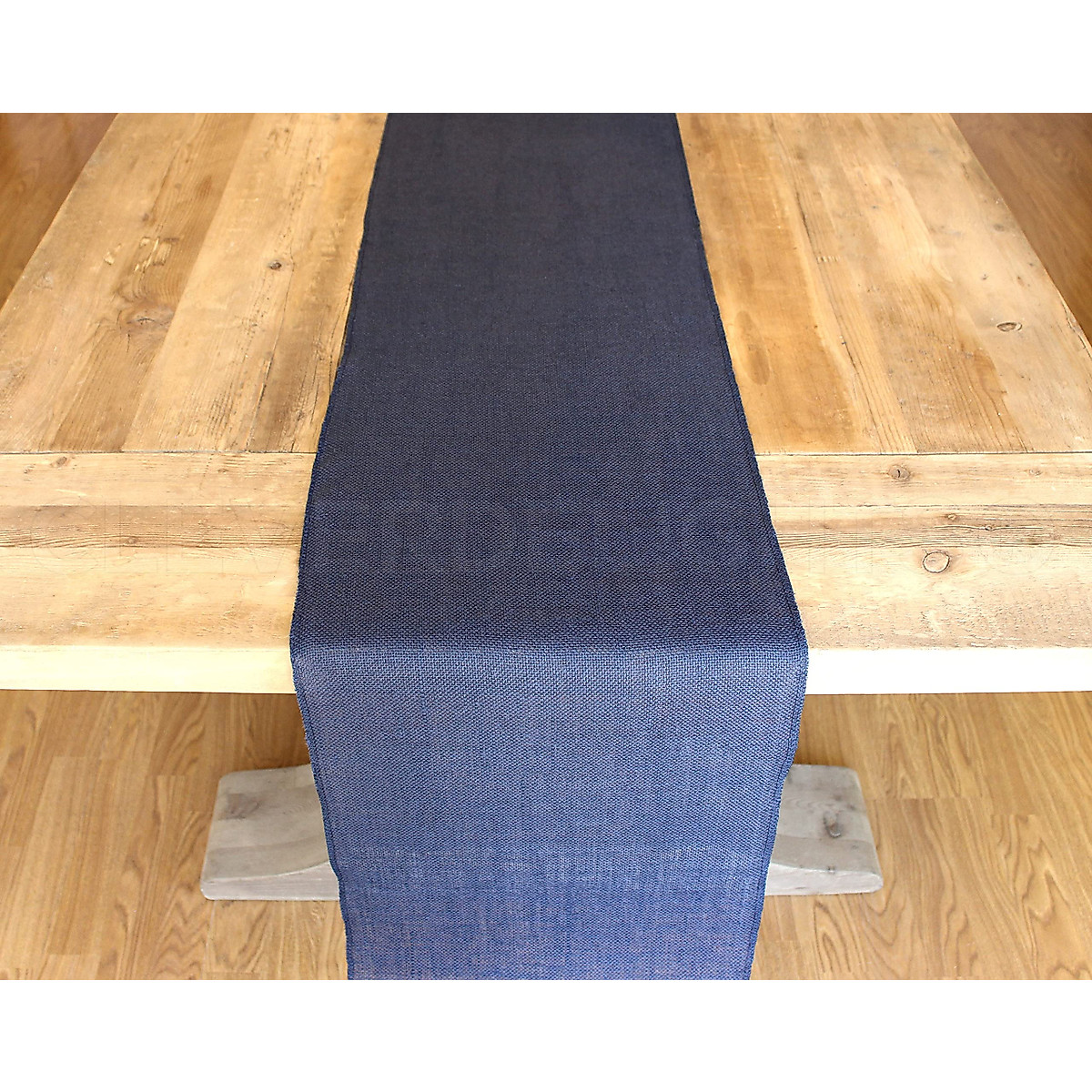 CleverDelights 14" Navy Burlap Roll - Finished Edges - 10 Yards - Jute Burlap Fabric