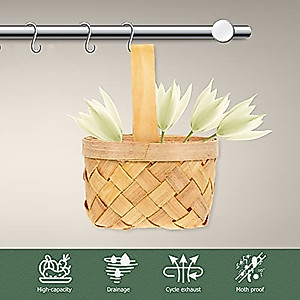 YARNOW Small Wicker Basket with Handle 4pcs Woven Storage Baskets Wedding Flower Girl Basket Rustic Decorative Flower Basket Empty Gift Basket Candy Storage Basket (S) Small Woven Basket with Handle