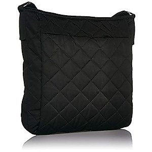 Vera Bradley Women's Performance Twill Triple Zip Hipster Crossbody Purse, Black, One Size