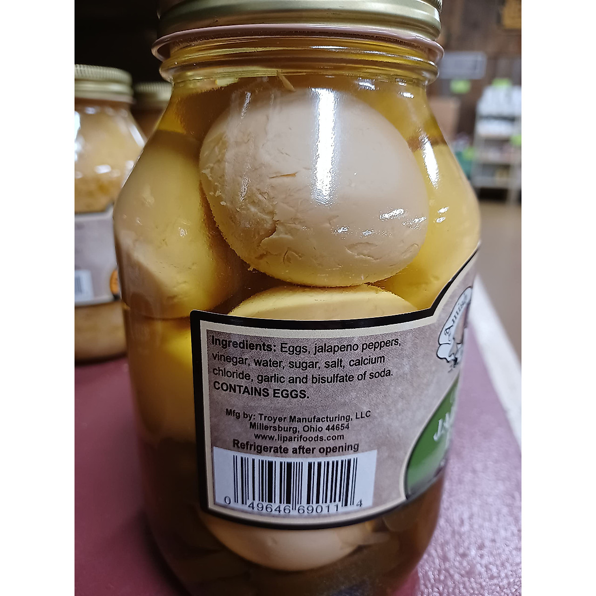 Amish Wedding All Natural Pickled Jalapeno Eggs, 32 oz jar