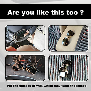 Sunglass Clip for car Visor, Multi-Function Ticket Card Clip, Automotive US Flag Car Accessories Ticket Card Glasses Clip for Car SUV Truck (Black/Red)