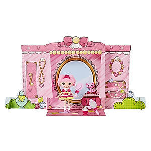 Lalaloopsy Mini Doll - Jewel Sparkles with Mini Pet Persian Cat, 3" Mini Princess Doll with Accessories, in Reusable House Package playset, for Ages 3-103, Multicolor, 579045