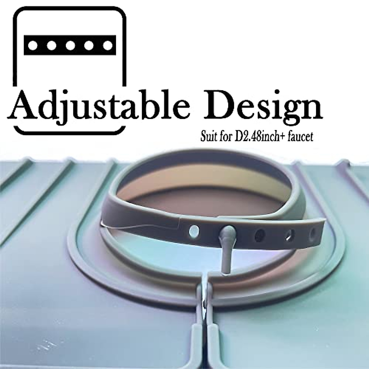 Actoridae Faucet Sink Splash Guard Water Catcher Mat with foldable trap for Kitchen & Bathroom Countertop Protect Suit for 2.5" Single Faucet