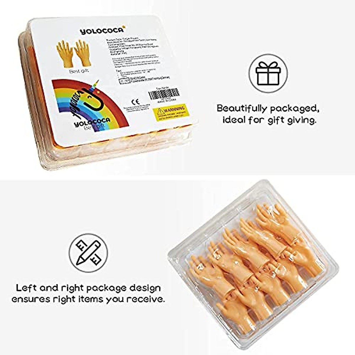 Yolococa Tiny Hands Finger Little Finger Puppets Mini Finger Hands Miniature Small Hands Tiktok 10 Pieces