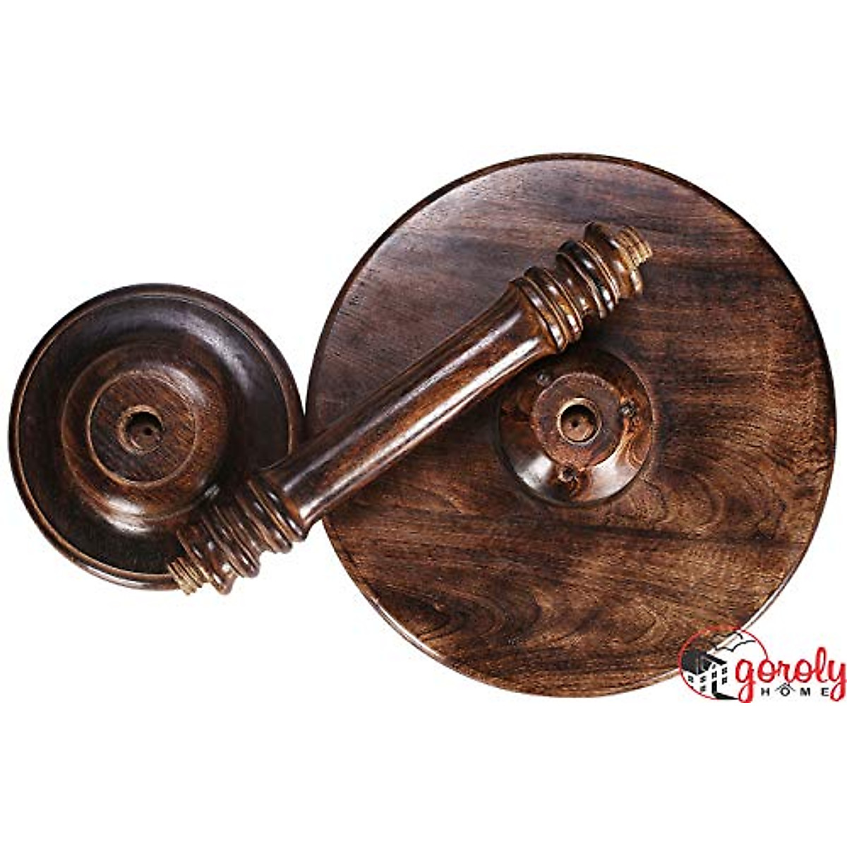 Coffee Table Wooden With Single Pillar, Wooden End Table, Small Table, Night Stand, Desk Side Table, Bedside Table, Entry Table, Living Room Side Table for Magazines, Books & Plants-18x22 Inch Burnt