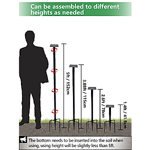 Upgraded Thicken Bird Feeder Pole for Outdoors - Easy to Assemble Heavy-Duty Bird House Stand for Blue Bird, 60in 5 Prongs Base Adjustable Stand Pole Mount Kit