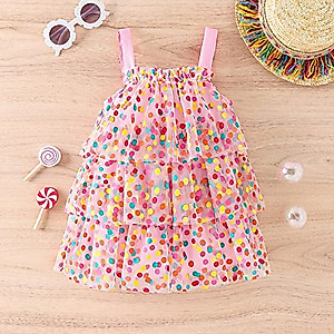 Toddler Baby Girls Summer Fairy Romper Dress Suspender Tutu Tulle Princess Romper Dresses Sundress Clothes Outfit (as1, Age, 3_Years, 4_Years) Pink