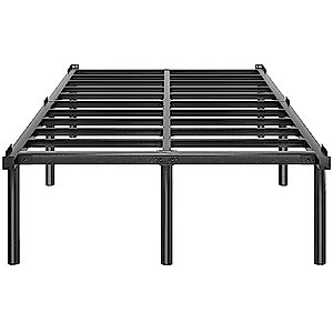 HAAGEEP Metal Bed Frame Queen Size - 20 Inch Platform Bed Frames No Box Spring Needed Tall Black Bedframe Heavy Duty