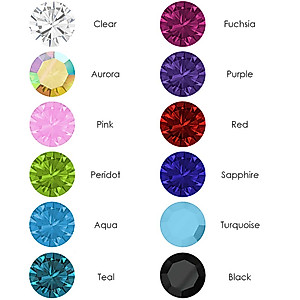 316 Stainless Steel Threadless Push Pin Nose Ring Labret Monroe Stud 1mm Glued Hot Pink CZ 18G