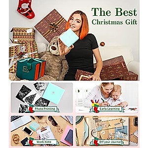 Phomemo Sticker Printer - M02 Mini Photo Printer, Bluetooth Portable Thermal Instant Sticker Maker, for iOS + Android, for Photo, Learning, Journal, Study Note, Christmas, Good Gift (Ice Cream Green)