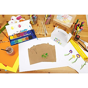 Eupako 48 Pack Treat Boxes White Goodies Favor Boxes Small Gable Gift Boxes for Wedding, Birthday Party with Twine and Tag 6.2 x 3.5 x 3.5 Inches