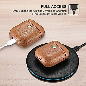 ICARERCASE iPhone 7/8/SE Leather Case(Brown) + Airpods Leather Case (Brown)