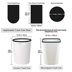 Classycoo Trash Bags, Garbage Bags, 100 Count 6 Gallon [Extra Thick][Leak Proof] Rubbish Bags Wastebasket Bin Liners for Home Office Trash Can Black