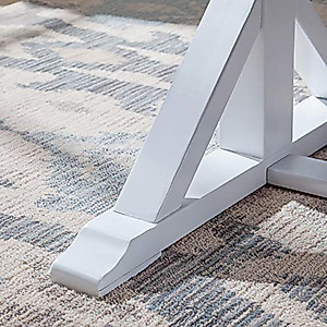 Great Deal Furniture Mayo Rustic Farmhouse Acacia Wood Dining Table, Dark Brown and White