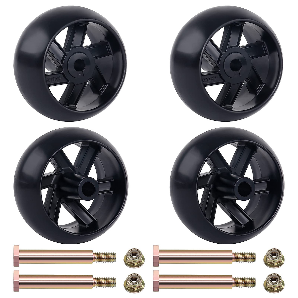 CheeMuii 4 Pack Deck Gauge Wheels Kit Fit for Most 42" 46'' 48'' 50" 52'' and 54" Decks Replace for Husqvarna 532174873 589527301 for Cub Cadet 753-04856A for MTD 133957 174873 734-03058, etc