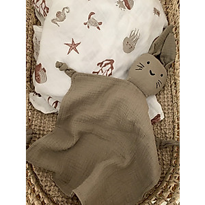 Leyl&Ari Muslin Swaddle Blanket | Receiving Blanket for Boys Girls (Under The Sea Friends)