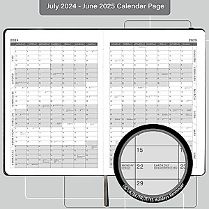 2024-2025 Appointment Book & Planner - Jul 2024 - Jun 2025, Daily Hourly Planner, 5.75" X 8.25", 60-Minute Interval, Faux Soft Leather Cover, Premium Paper, Academic Planner, Pen Holder, Inner Pocket
