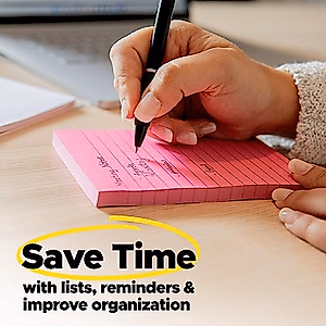 Post-it Super Sticky Notes, 3x3 in, 5 Pads, 2x the Sticking Power, Energy Boost Collection, Bright Colors, Recyclable (654-5SSUC)