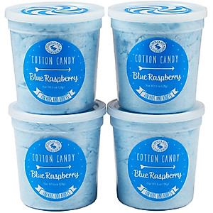 Blue Raspberry Cotton Candy Favors (Gift Set of 4) - Unique Ideas for Holidays, Birthdays, Celebrations, Party Favors