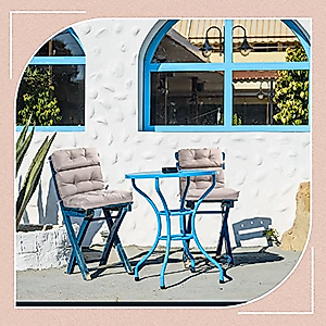 Geelin High Back Patio Chair Cushion Indoor Outdoor Seat Back Chair Cushions Tufted Patio Waterproof Rocking Pads Weather Replacement for Furniture(Khaki,4 Pcs)